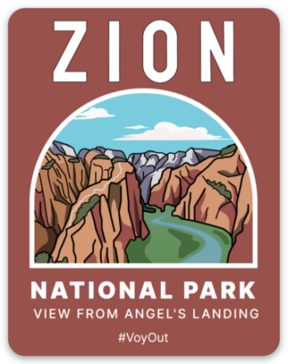 Zion National Park Sticker - Angel's Landing view