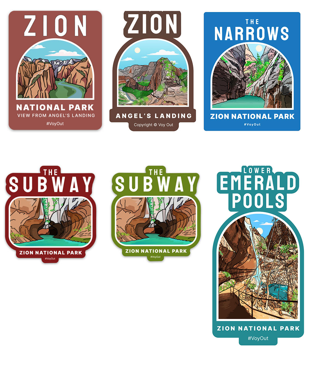 Zion National Park Stickers | The Narrows & more