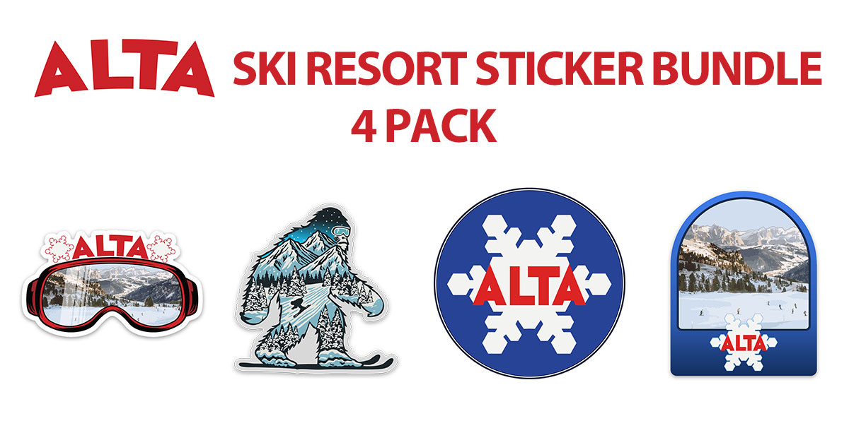 Alta Ski Resort Sticker Bundle - 4 Pack - Voy Out
