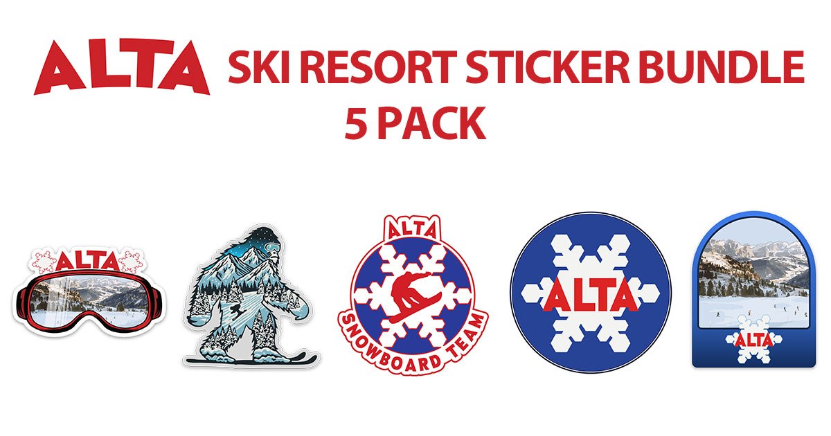 Alta Ski Resort Sticker Bundle - 5 Pack - Voy Out