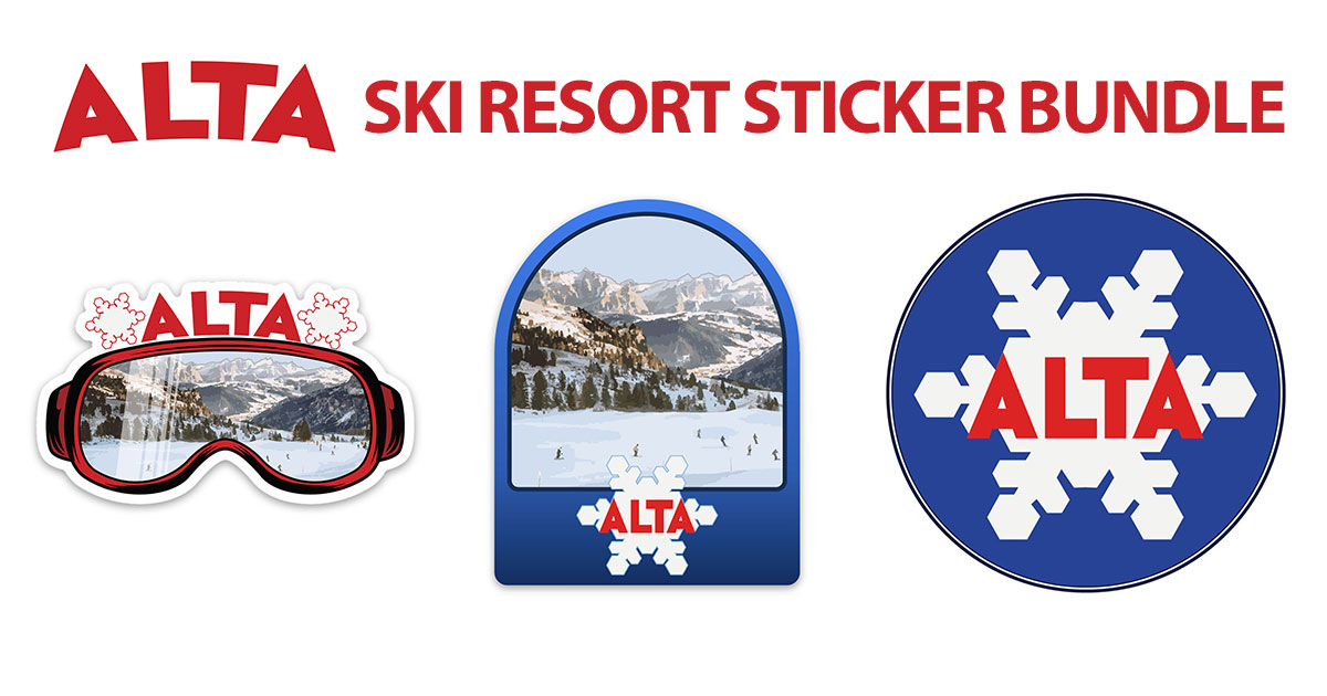 Alta Ski Resort Sticker Bundle - 3 Pack - Voy Out