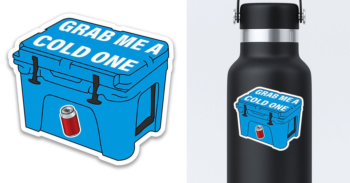 Cooler sticker - Grab me a cold one