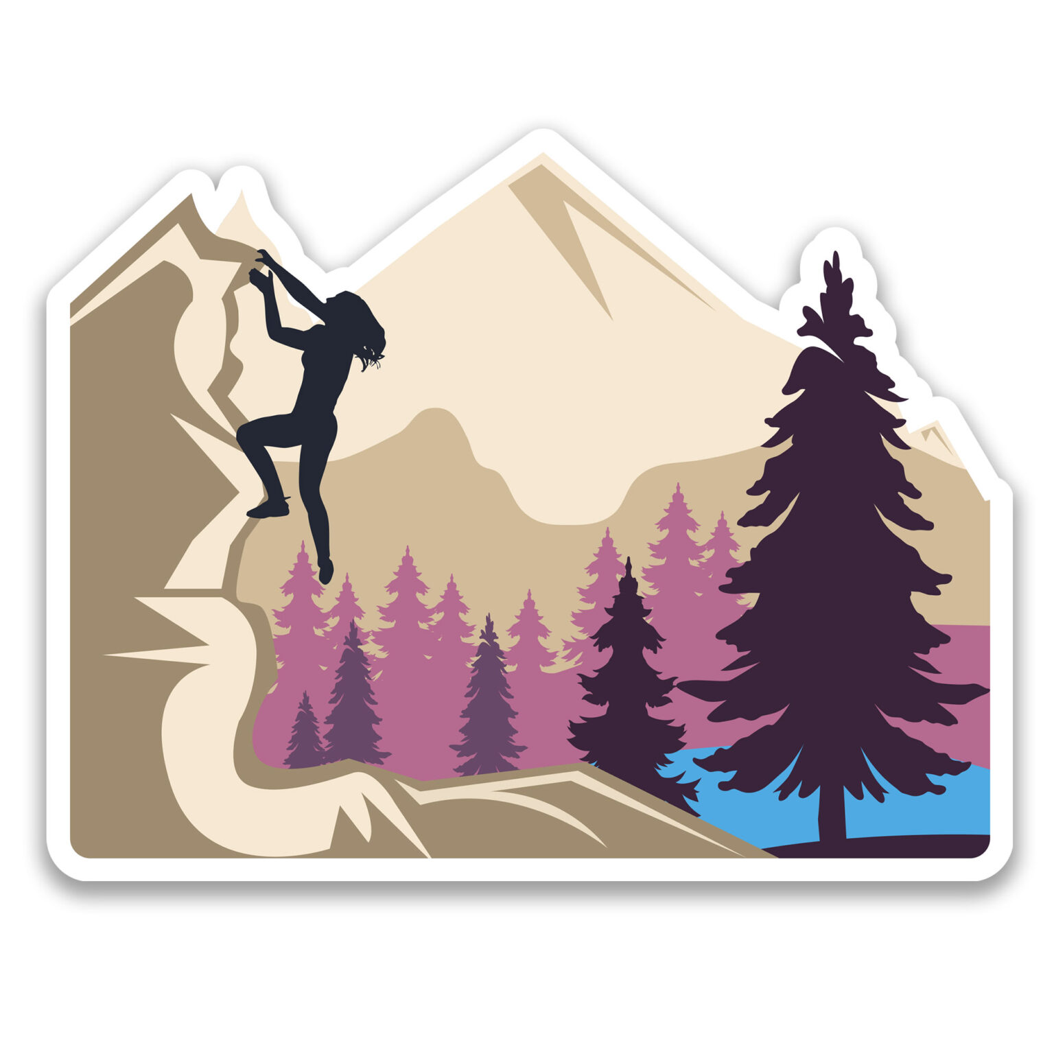 Rock Climbing Sticker Female Climber - Voy Out
