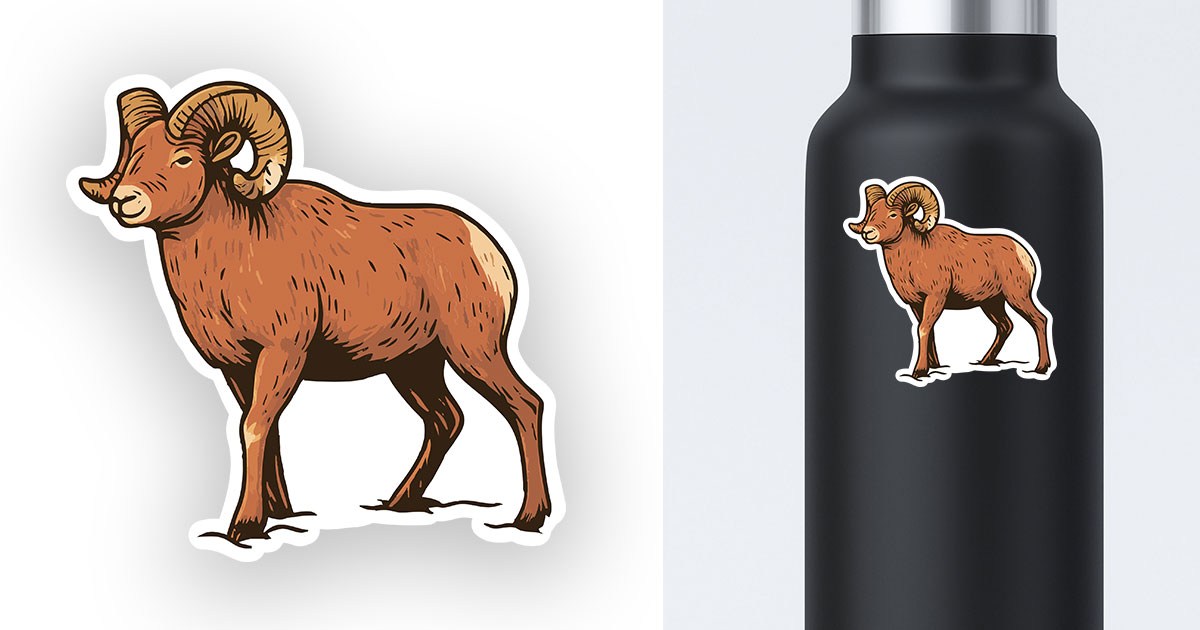 Big Horn Sheep Sticker - Voy Out