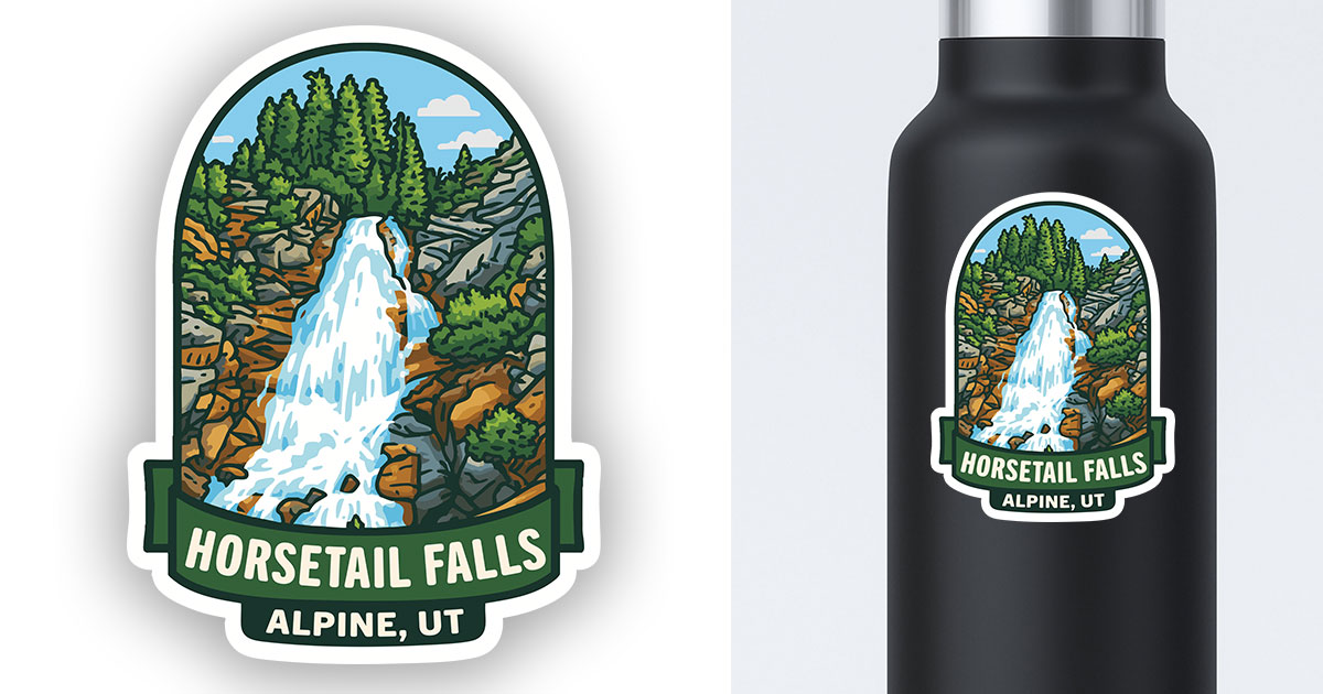 Horsetail Falls sticker - Voy Out